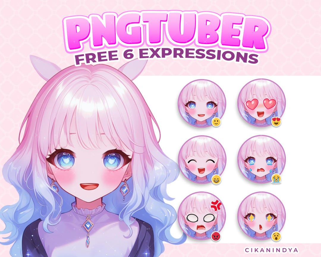 Custom Pngtuber Alternative – Angelic Pastel-haired Chibi Model - Etsy
