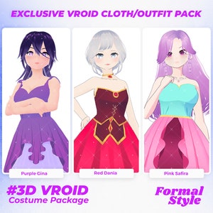 Vroid Attire Formal Girl Set for Competitive Avatars - Vroid Clothing ...