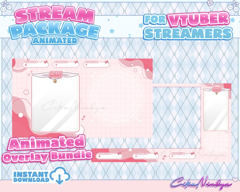 Vtuber Overlay Twitch Overlays Overlay Overlay Twitch - Etsy