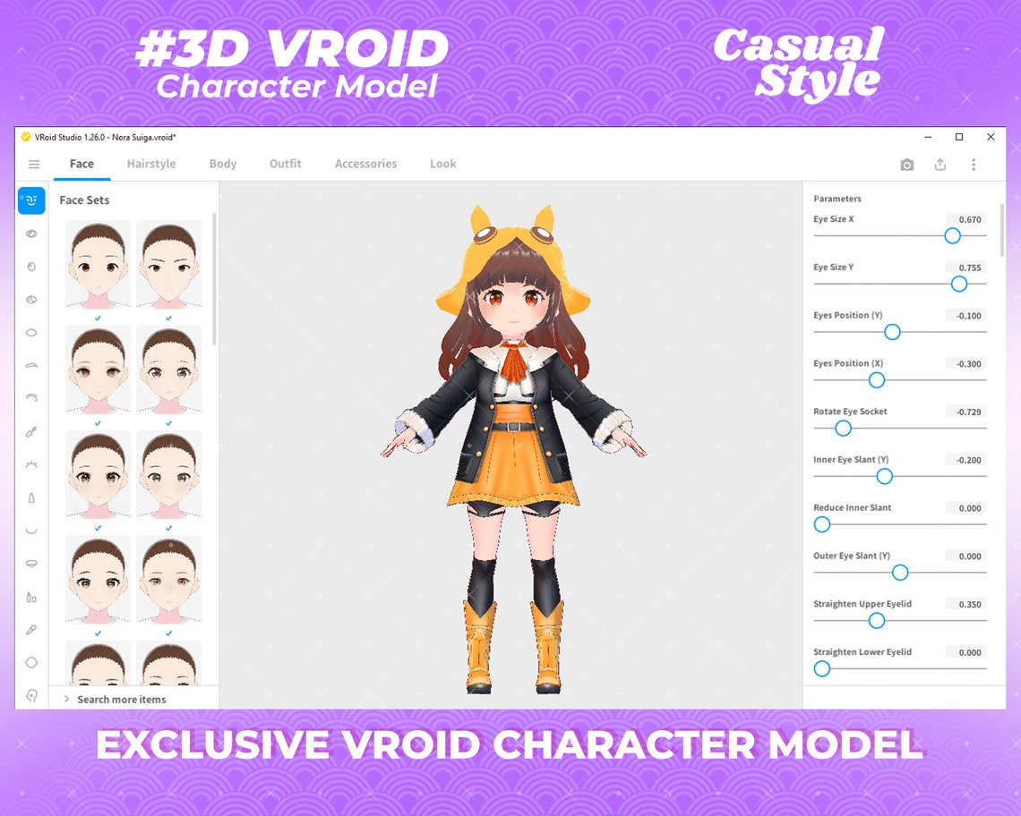 3D Vroid Character, Vtuber Model Free, 3d Model, Vtuber Model, Vroid Epic Streamer Companion ...