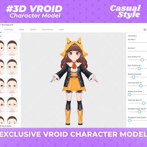 3D Vroid Character, Vtuber Model Free, 3d Model, Vtuber Model, Vroid ...