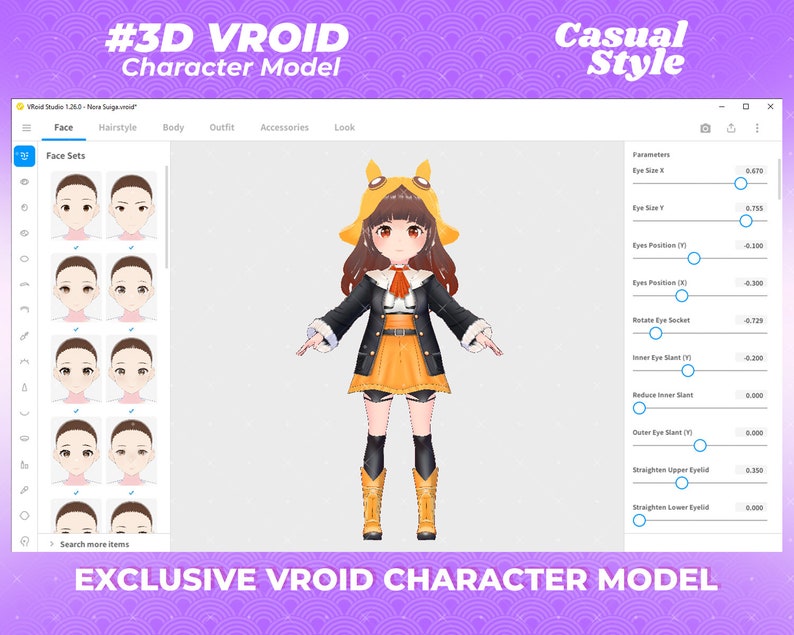 3D Vroid Character, Vtuber Model Free, 3d Model, Vtuber Model, Vroid ...