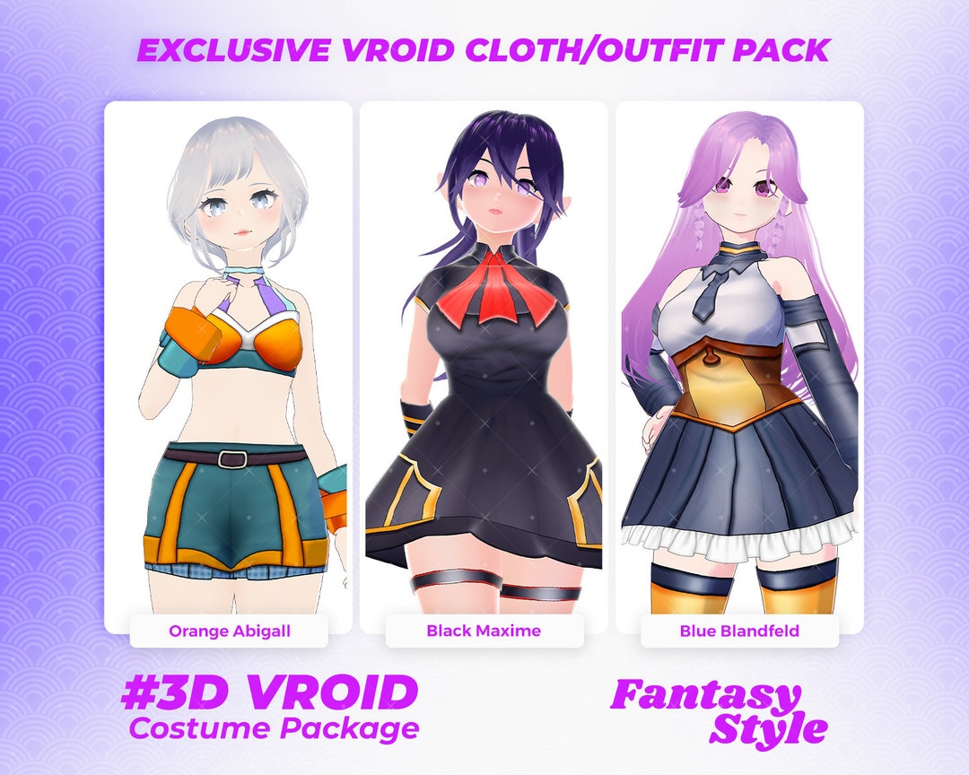 Modern Female Hero Outfit for 3D Vroid - Vroid Clothing Pack, Fantasy ...