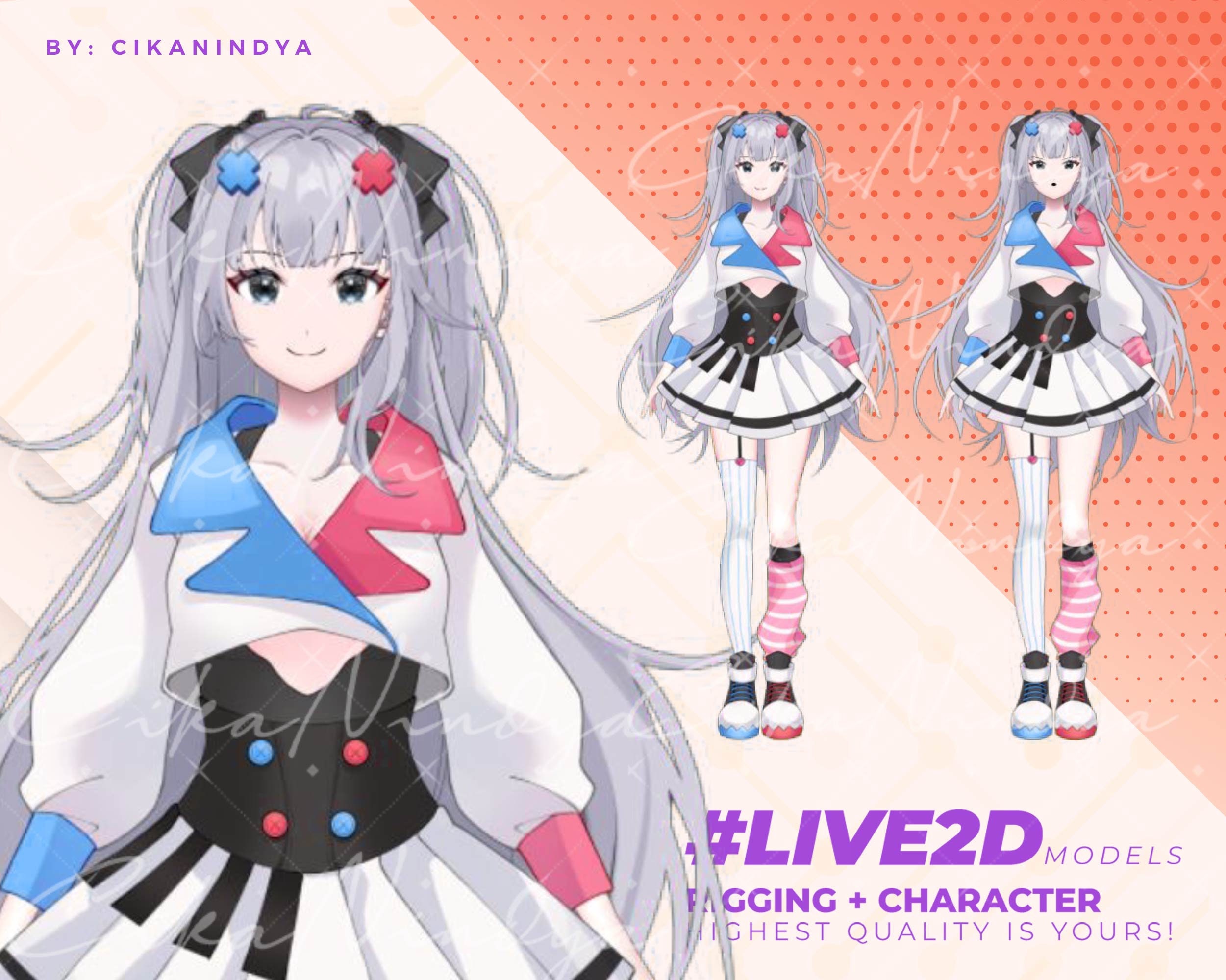 Vtuber Model Vtuber Avatar Vtuber Assets Vtuber Live2d - Etsy UK