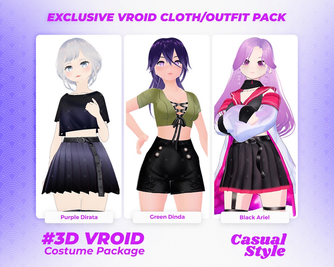 Casual Shirt Dress Essentials for Avatar Streamers - Vroid Clothing ...