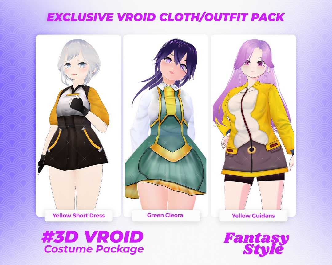 Beauty Dress for Vroid Characters - Vroid Clothing Pack, Virtual World ...