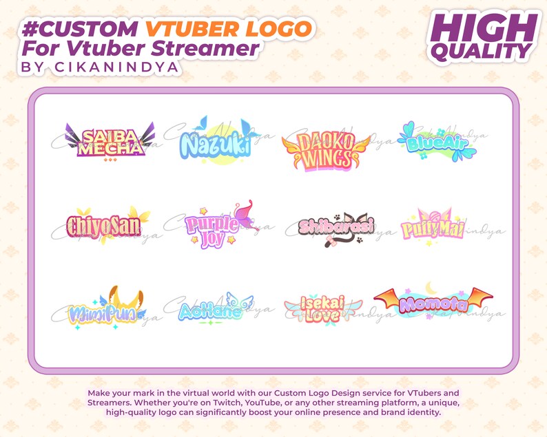 Personalized Chibi Vtuber Logo Design Chibi Logo Design - Etsy