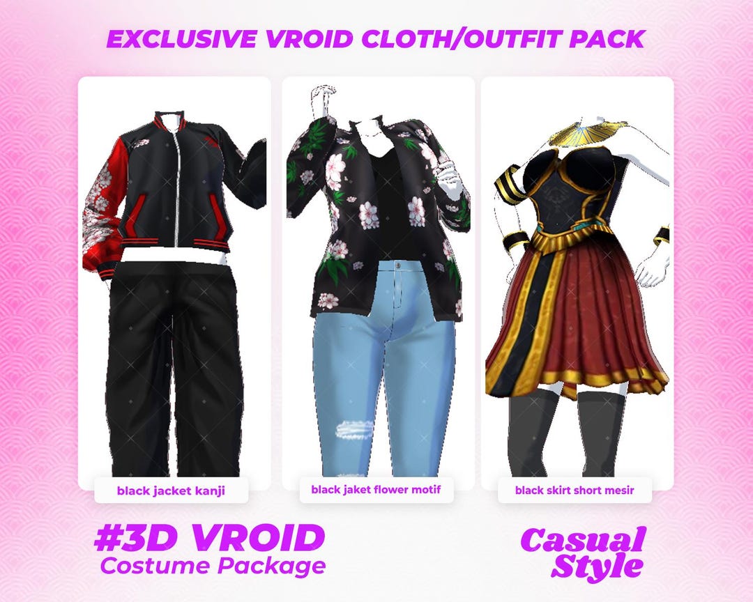Vroid Clothing Pack | Vroid Casual Jeans Set for Girls | 3D Anime ...