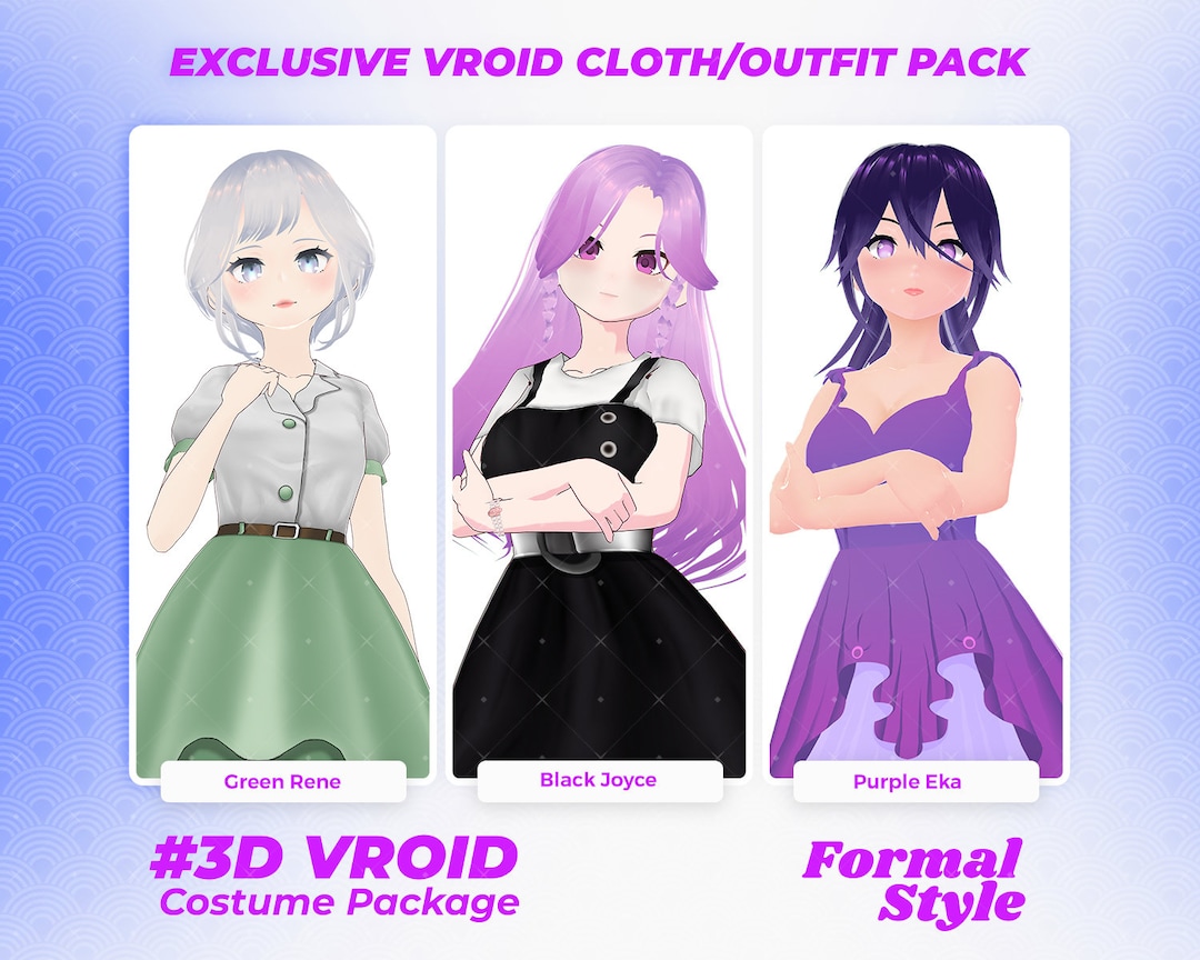 Vroid Clothing Pack, Formal Attire, Virtual Wear, Streamer Elegance ...