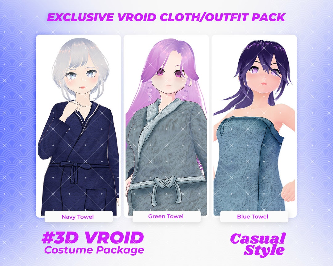 Cool and Relaxed Vroid Girl Casual Outfits Vroid Clothing Pack ...