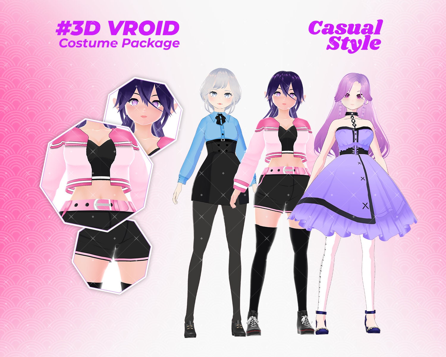 Vroid Clothing Pack, 3D Outfits, Avatar Wardrobe, Fashion Experience ...