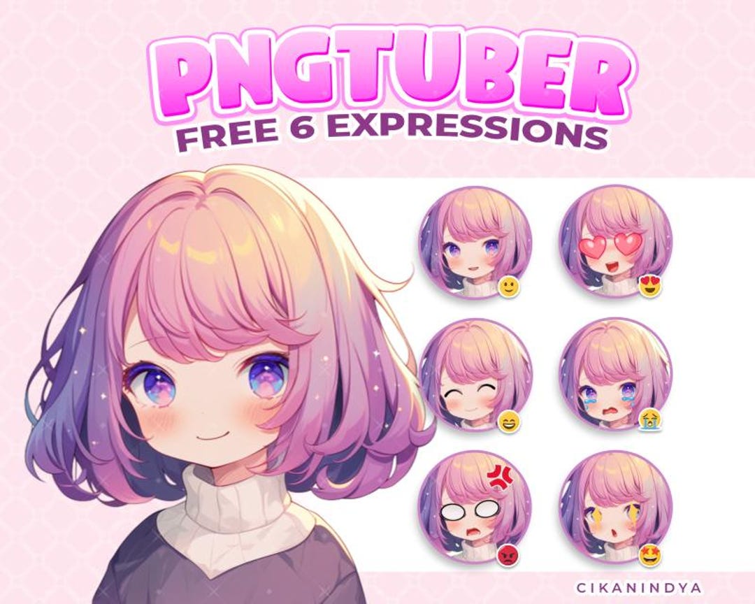 Soft PNG Tuber Avatar: Starry Eyes, 6 Poses (veadomini File) - Etsy
