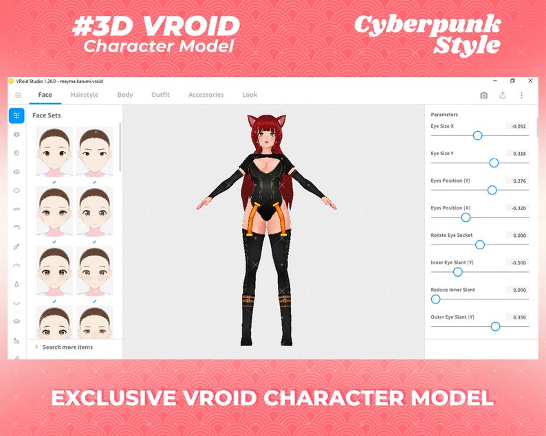 Digital Persona Advanced 3D Vroid Model Meyma Karumi for Professional Streamers 3D Vroid ...