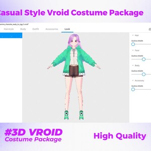 Casual Modern Perfect Looks for Vroid Girl Stream - Vroid Clothing Pack ...