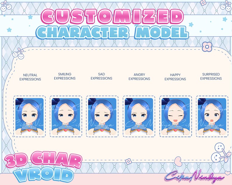 3D Vroid Character 3d Model Commission Vroid 3D Modelin - Etsy