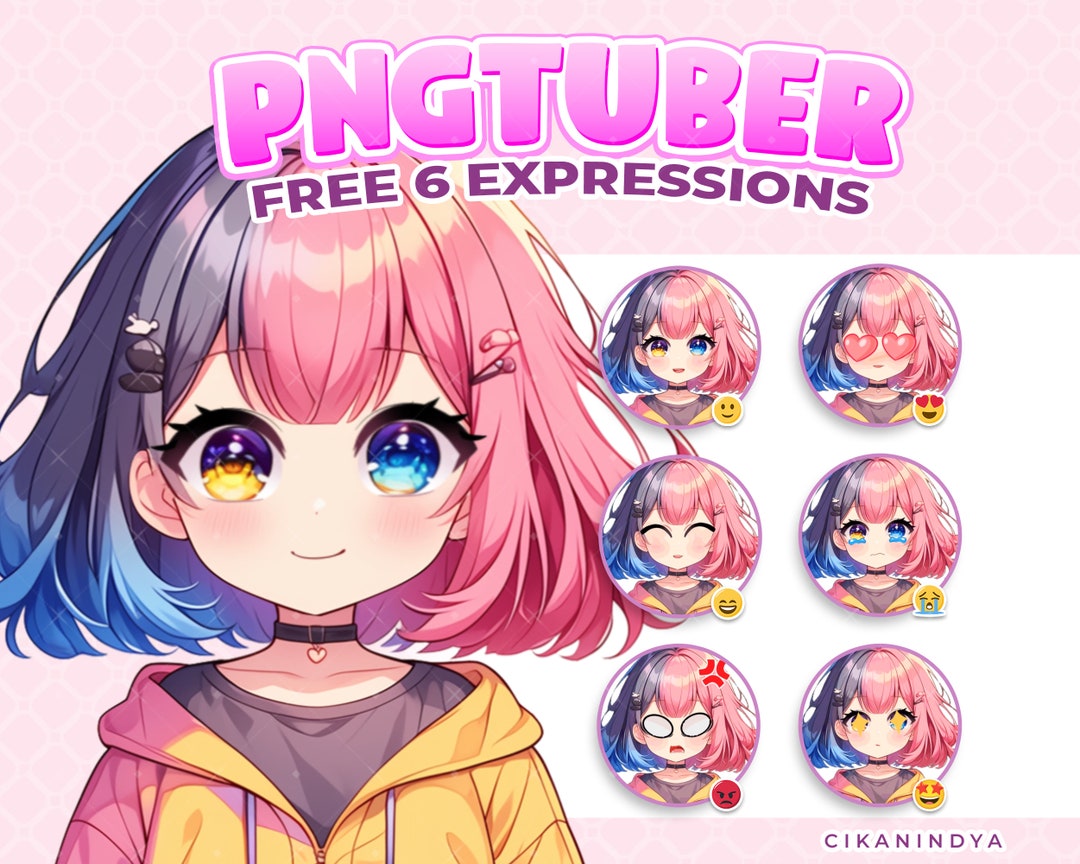 PNG Tuber | Whimsical Pngtuber Chibi Girl With Orange Jacket for ...