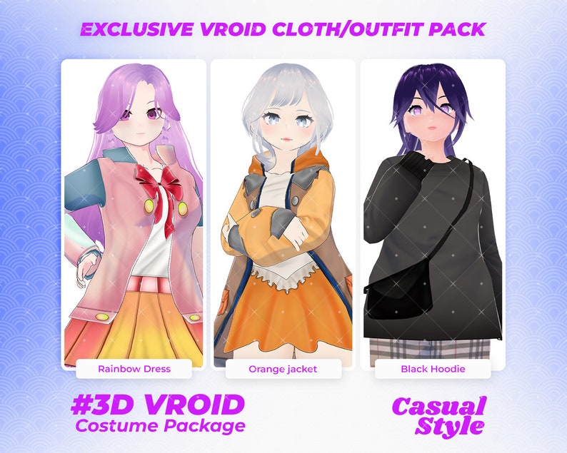 Vroid Outfit Pack: Modern Japanese Vtuber Style (3-in-1) - Etsy