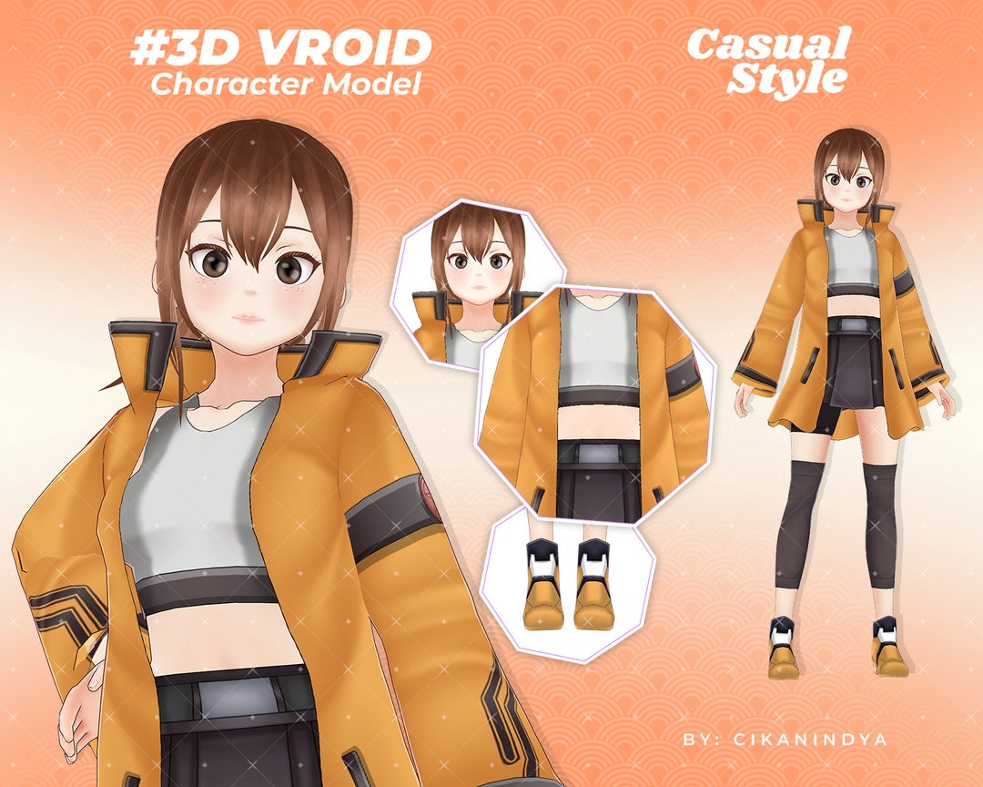 3D Vroid Vtuber Model: Casual Style Avatar for Gaming Streamers (.VRM ...