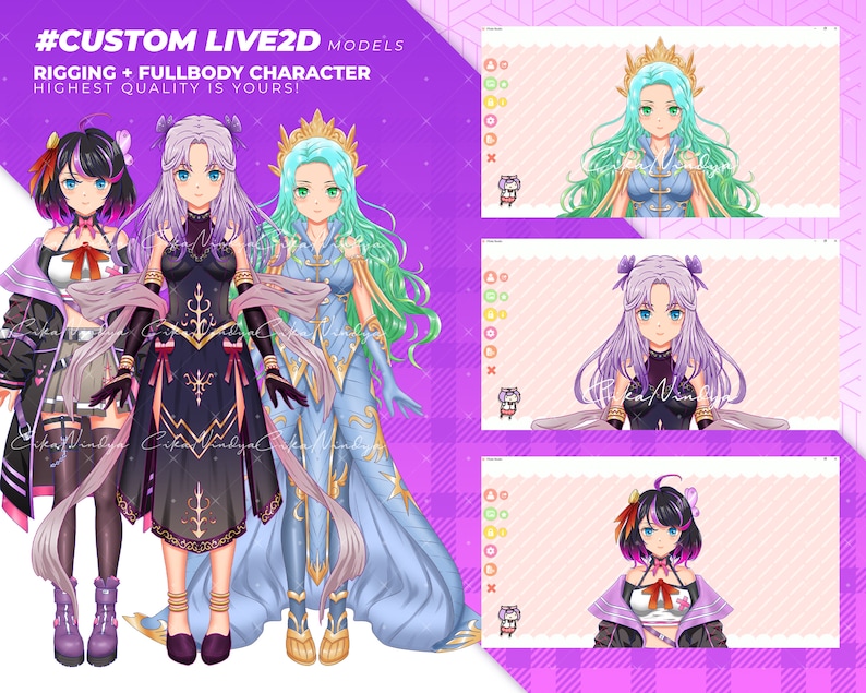 Custom Anime-style Live2d Model Creation for Vtubers FULL BODY - Etsy