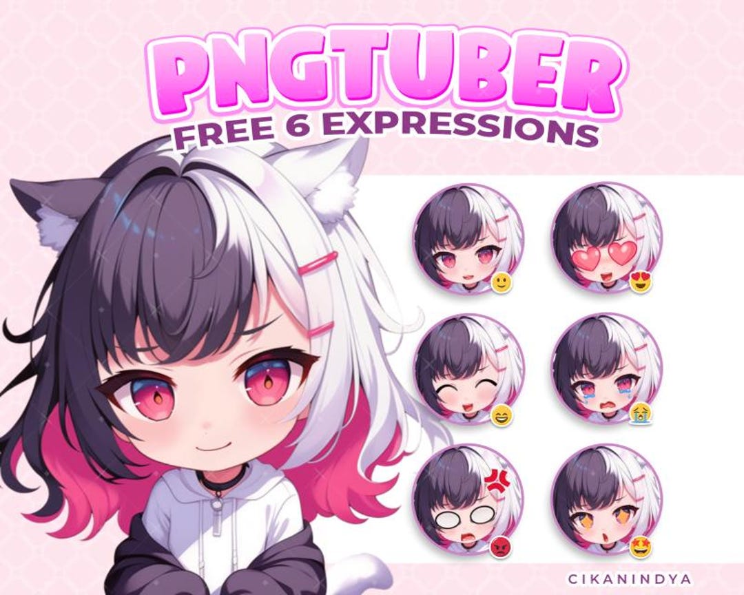 Custom-like Pngtuber – Edgy Chibi Catgirl Avatar for Your Streams - Etsy