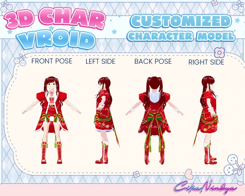 3D Vroid Character Vtuber Model 3d Model Commission - Etsy