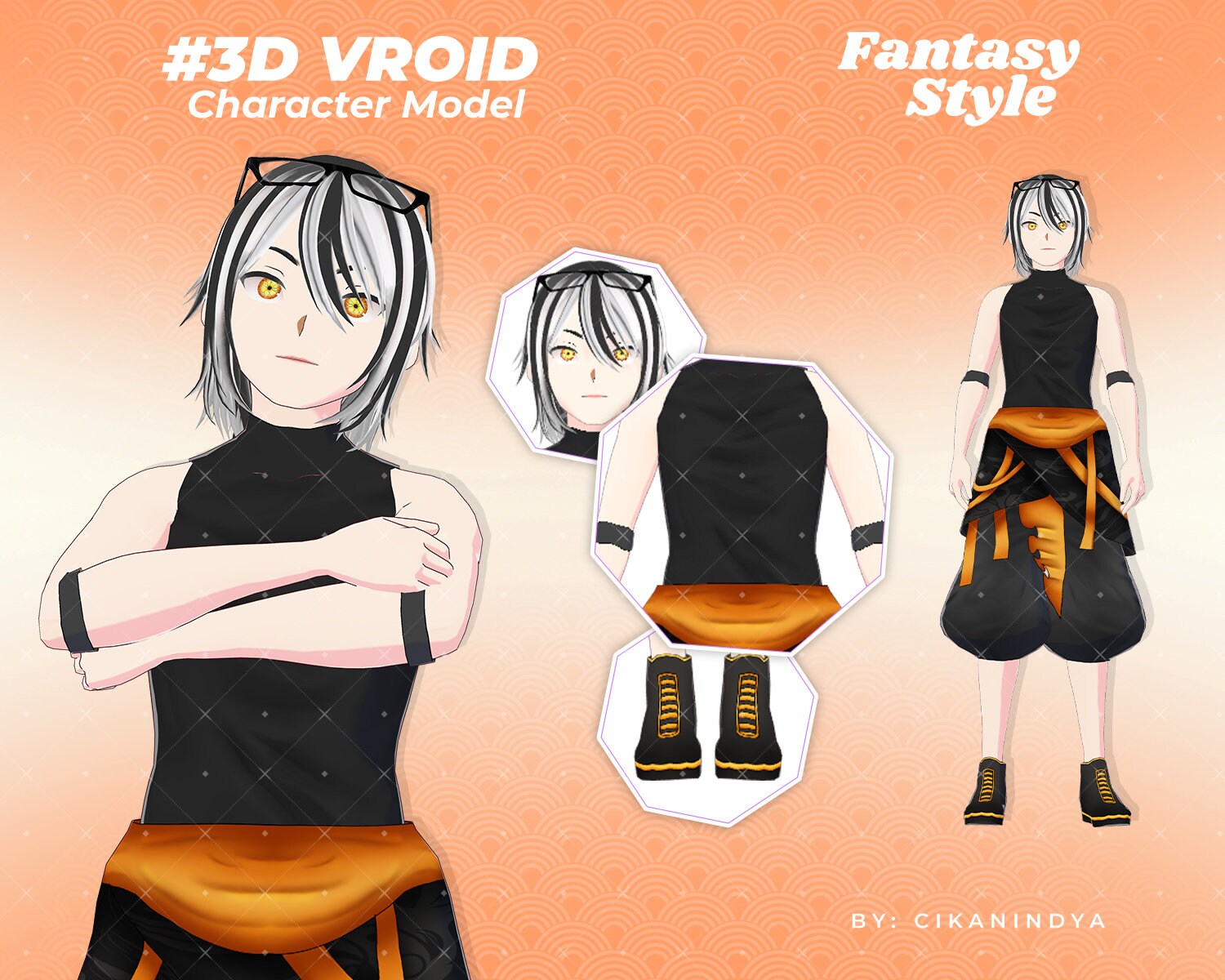3D Vroid Character, Vroid, 3D, 3d Model Commission, 3d Model Expressive ...