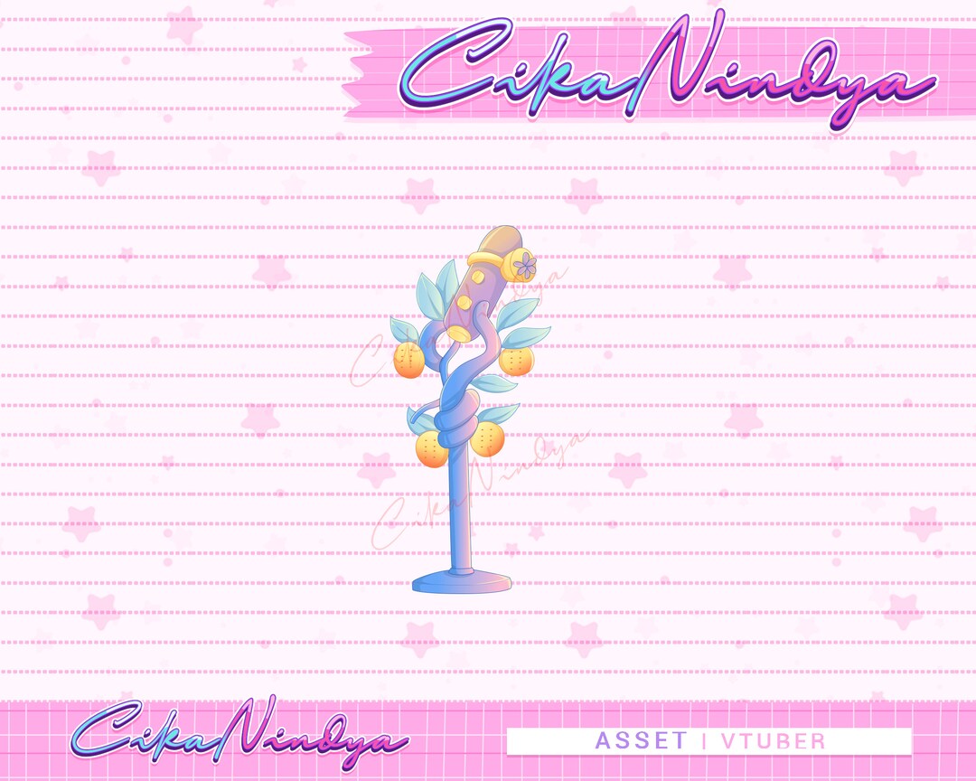 Cute Mic With Fruits Vtuber Assets, Fruits, Cute, Purple, Microphone ...