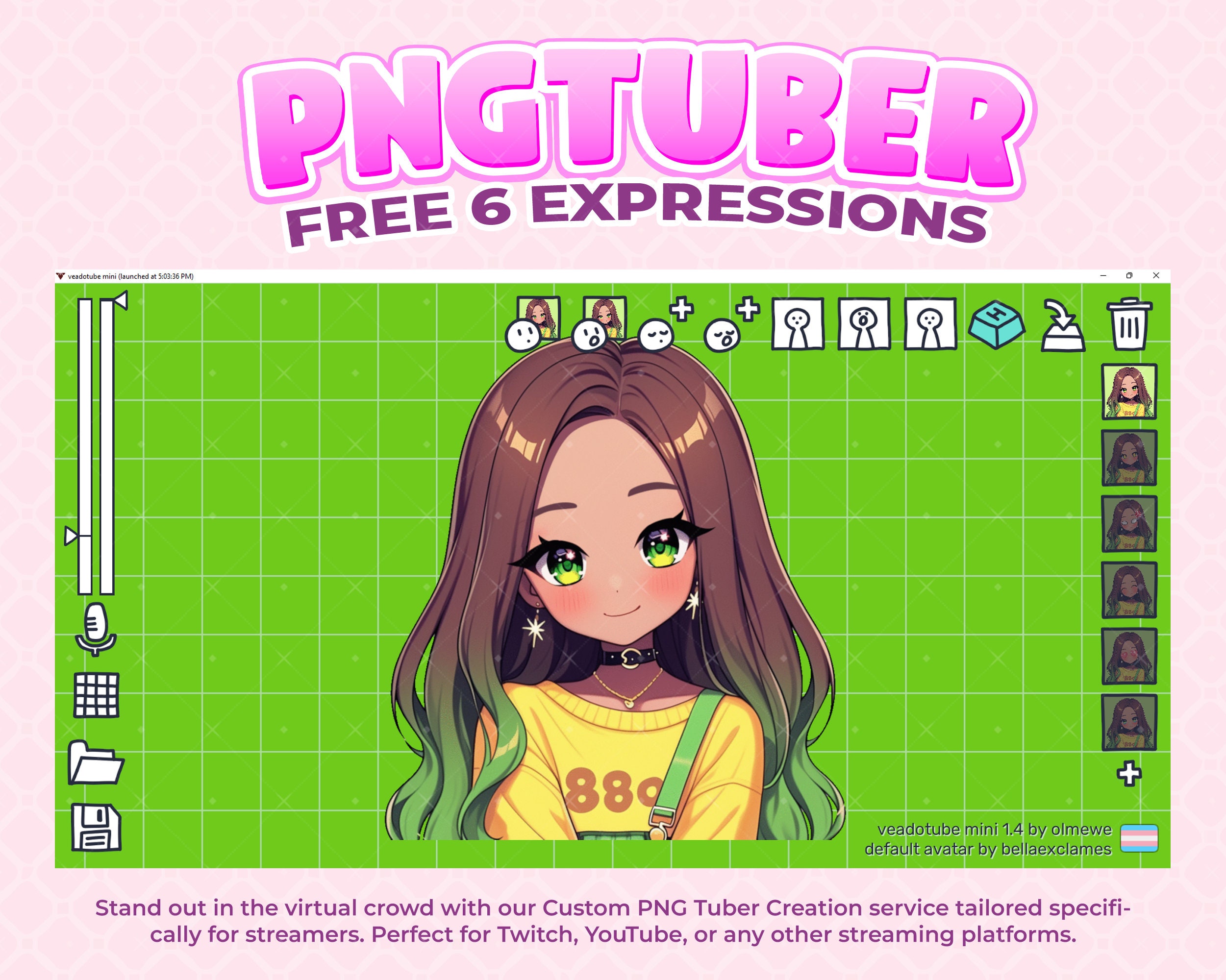 Playful Little Girl Pngtuber: 6 Poses for Streams - Etsy