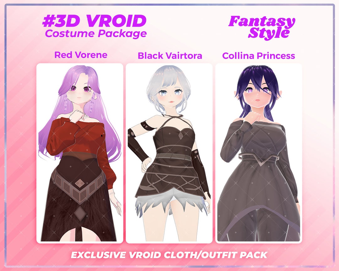Vroid Clothing Pack, Vroid Assets, Vroid Outfit, Cosplay Costume, 3d ...