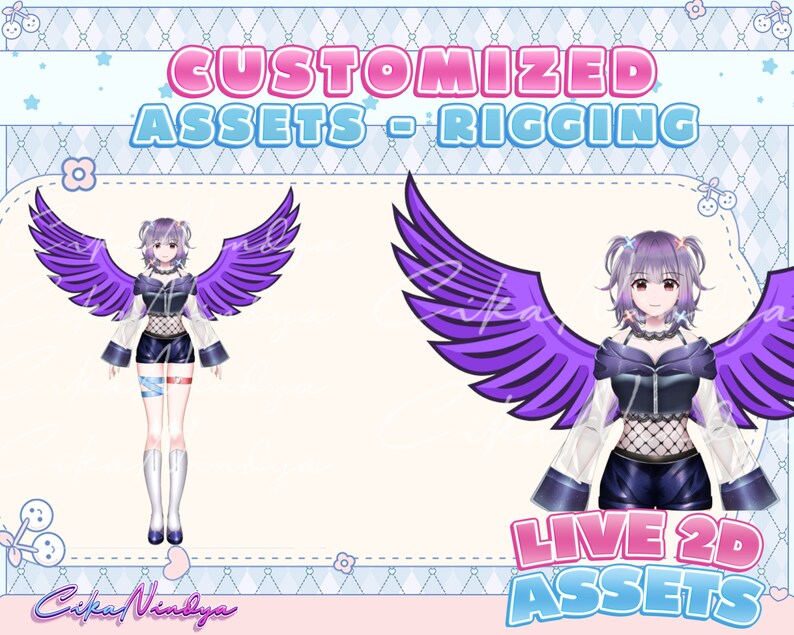 Fly Into Virtual Worlds With 2D Assets Simple Wings for Live2d - Etsy
