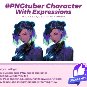 Pngtuber | Neon Nightwalker With Exclusive Cyberpunk PNG Tuber for ...
