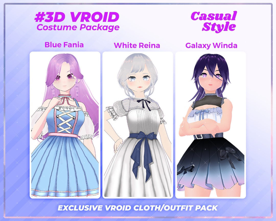 Versatile Vroid Wardrobe With 3-in-1 Casual Clothes Pack for 3D ...