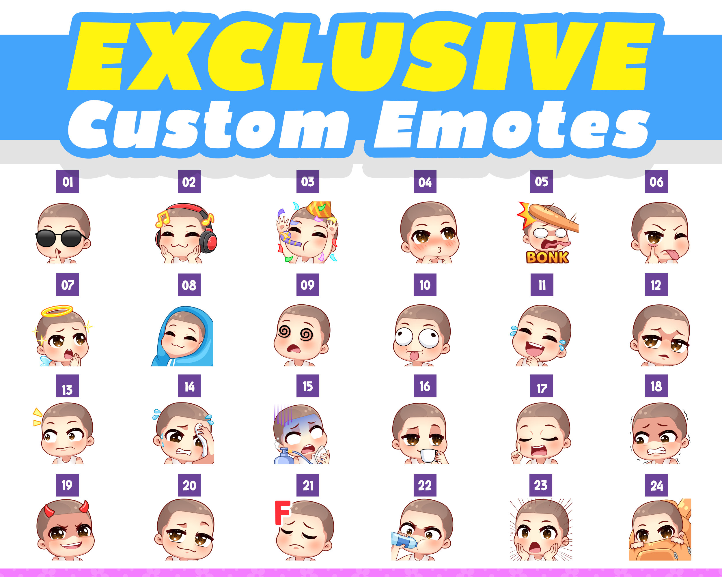 Exclusive Chibi Emotes for Twitch | Craft Your Custom Vtuber Presence ...