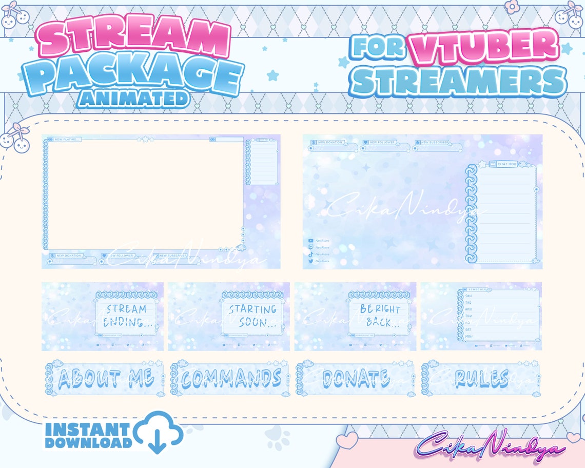 Vtuber Overlay Vtuber Twitch Overlays Stream Overlay - Etsy