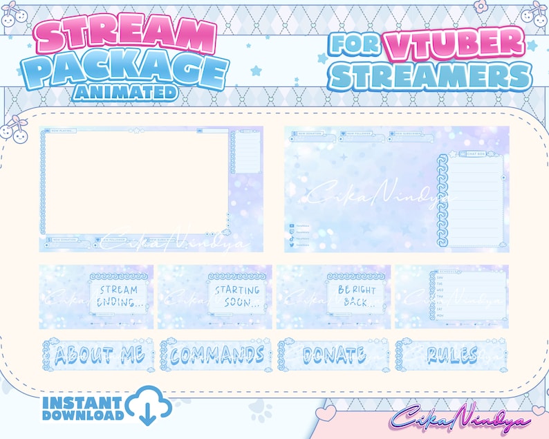 Vtuber Overlay Vtuber Twitch Overlays Stream Overlay - Etsy