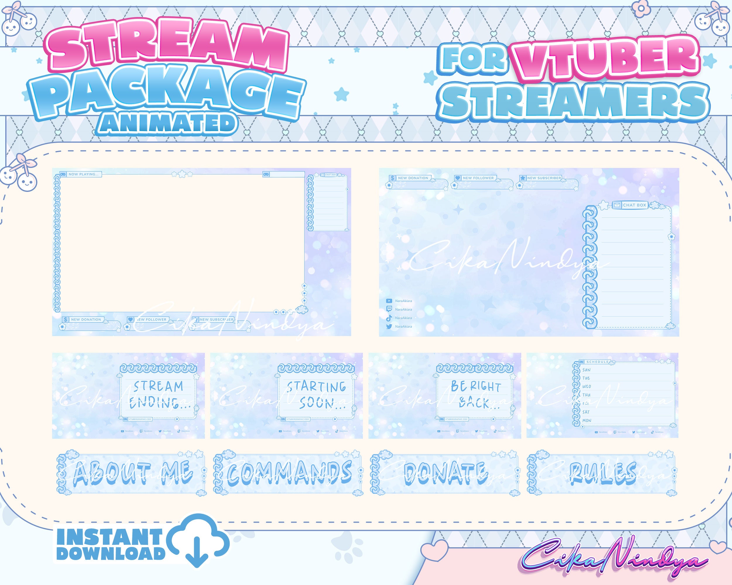 Vtuber Overlay Vtuber Twitch Overlays Stream Overlay - Etsy