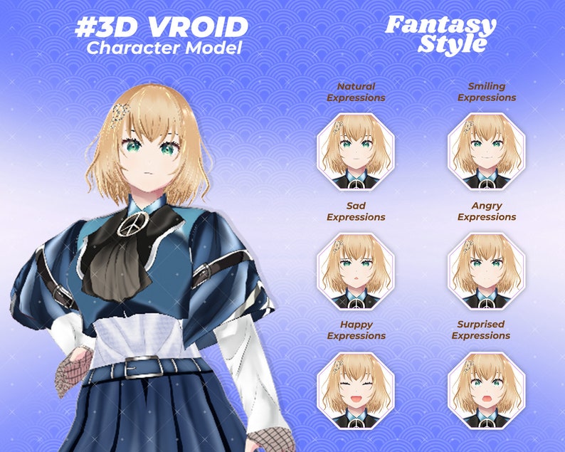 3D Vroid Character 3d Model Vtuber Model Free 3D Vtuber - Etsy