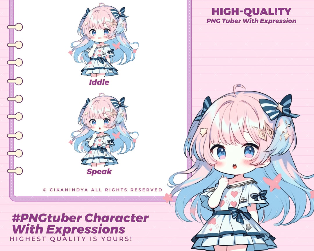 PNG Tuber, Vtuber Avatar, Pngtuber Model, Anime Streaming Anime Icon ...