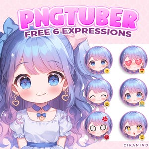 PNG Tuber | Charming Gradient Anime Vtuber Avatar for Streamers | Get 6 ...