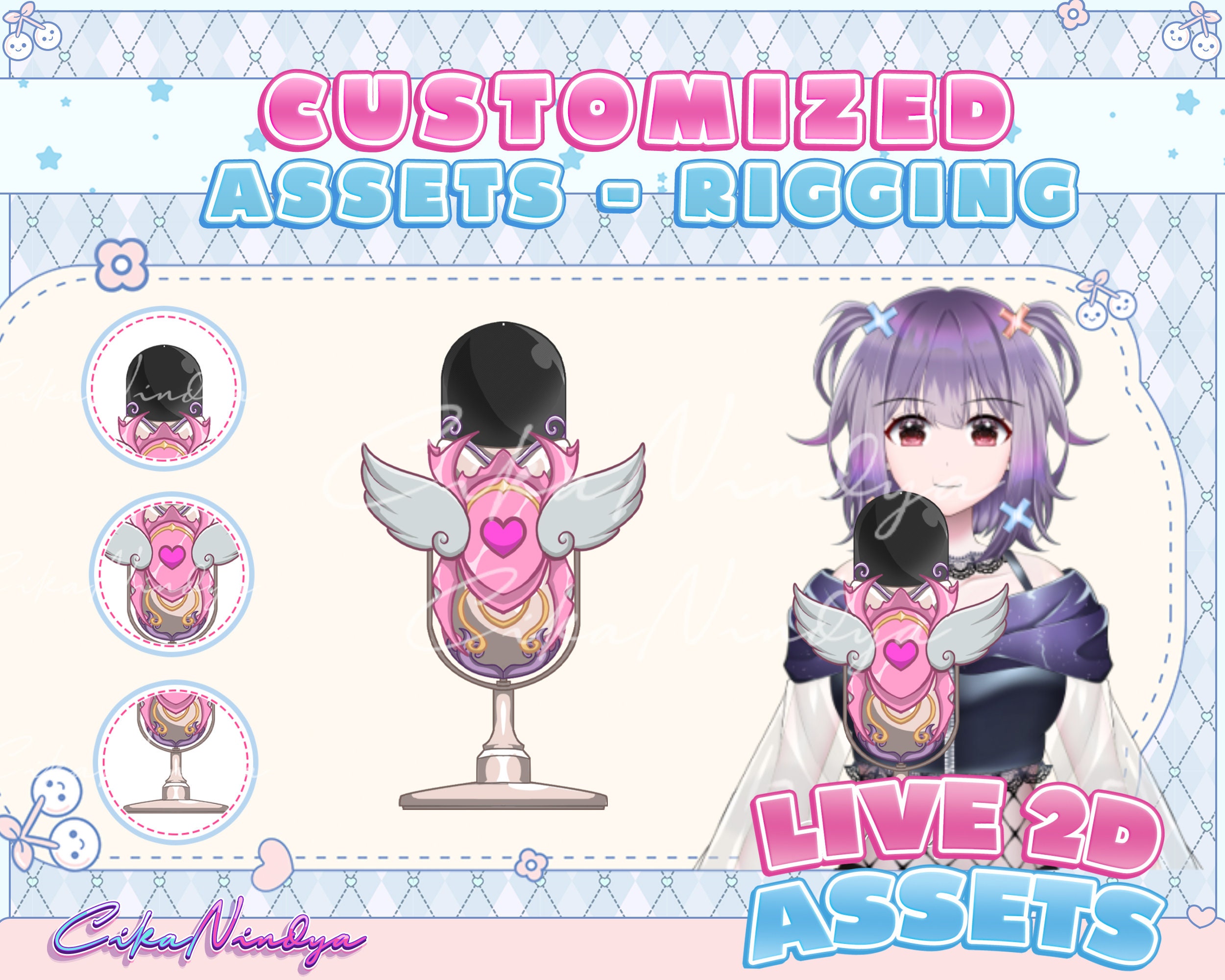 Live2d Assets Microphone Enhancements for Vtuber Models - Etsy