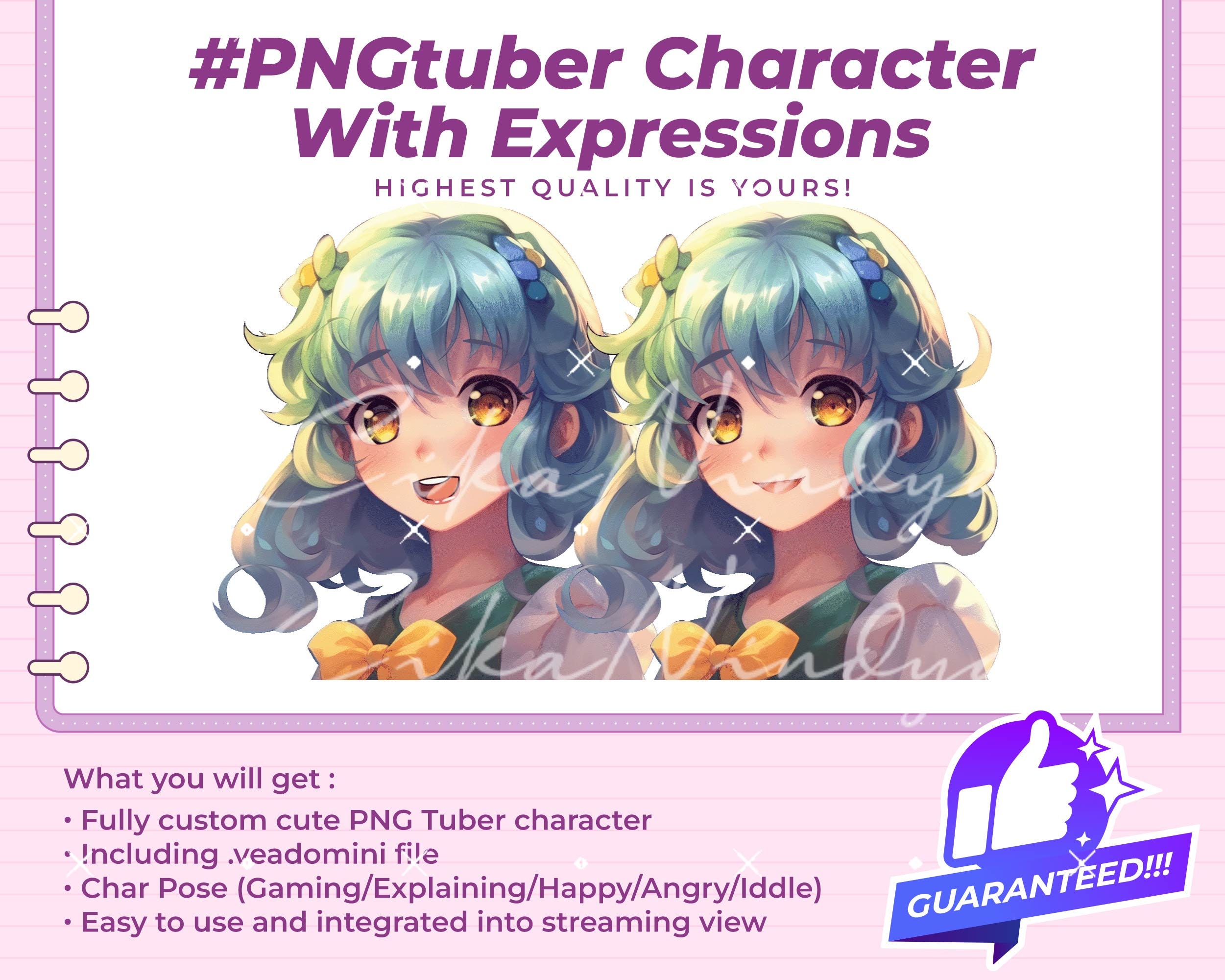 Pngtuber Pngtuber Avatar Pngtuber Premade Pngtuber - Etsy