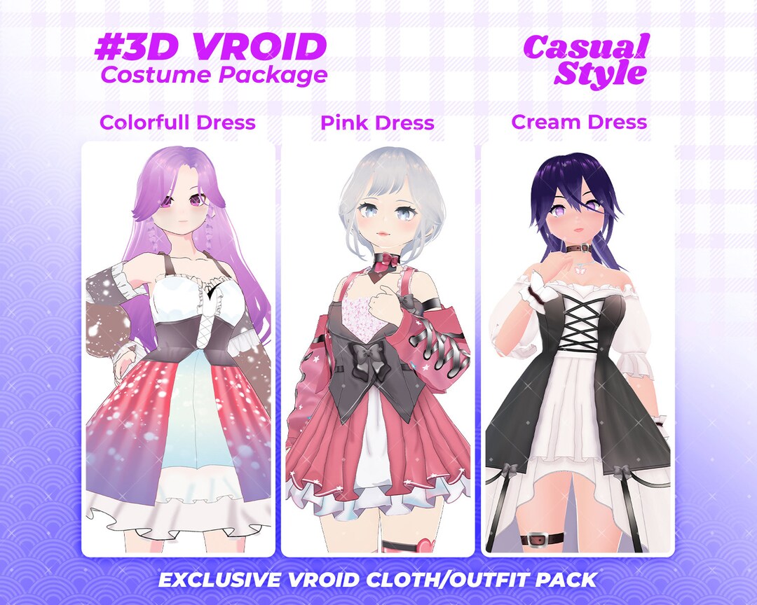 Vroid Clothing Pack, Streaming Upgrade, Kawaii Clothes, Vroid Outfit ...