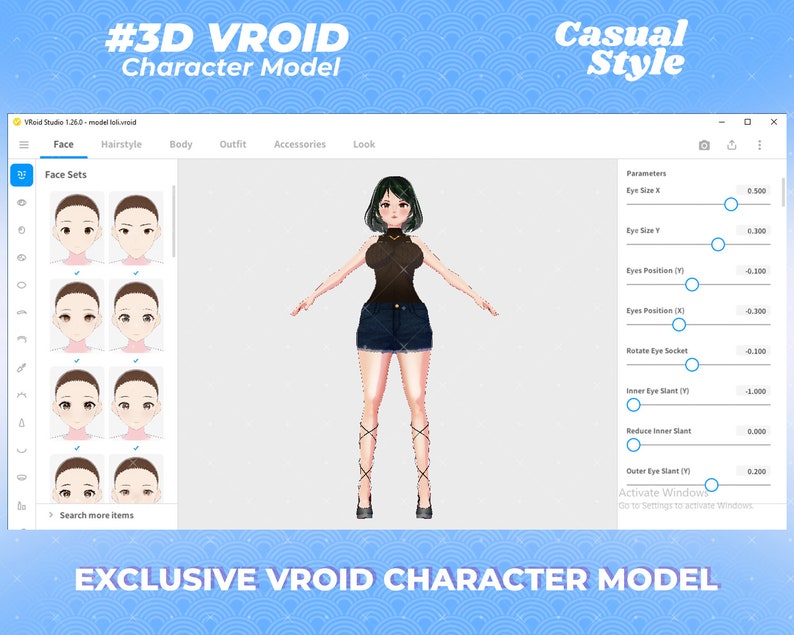 Ninio Kashimaru Aura Anime Girl 3D Vroid With Spirited Charm for ...