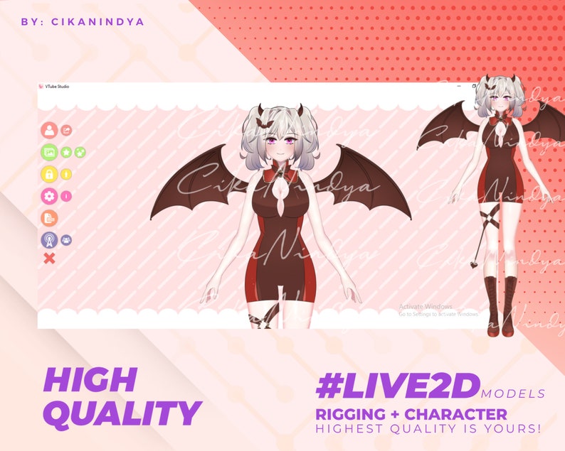 Captivating Vtuber Live2d Devil Bat Girl for Streamer Vtuber - Etsy