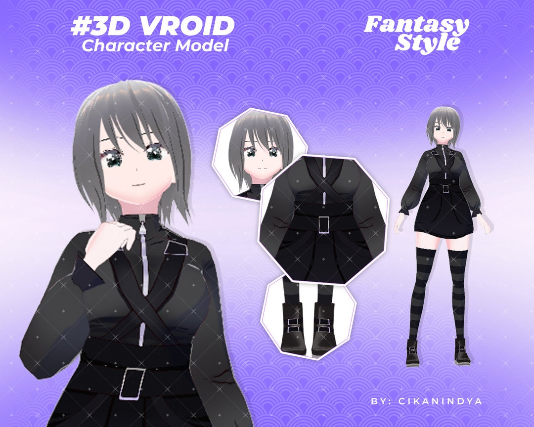 3D Vroid Vtuber Model: Anime Emo Girl for Streaming (.VRM File) - Etsy