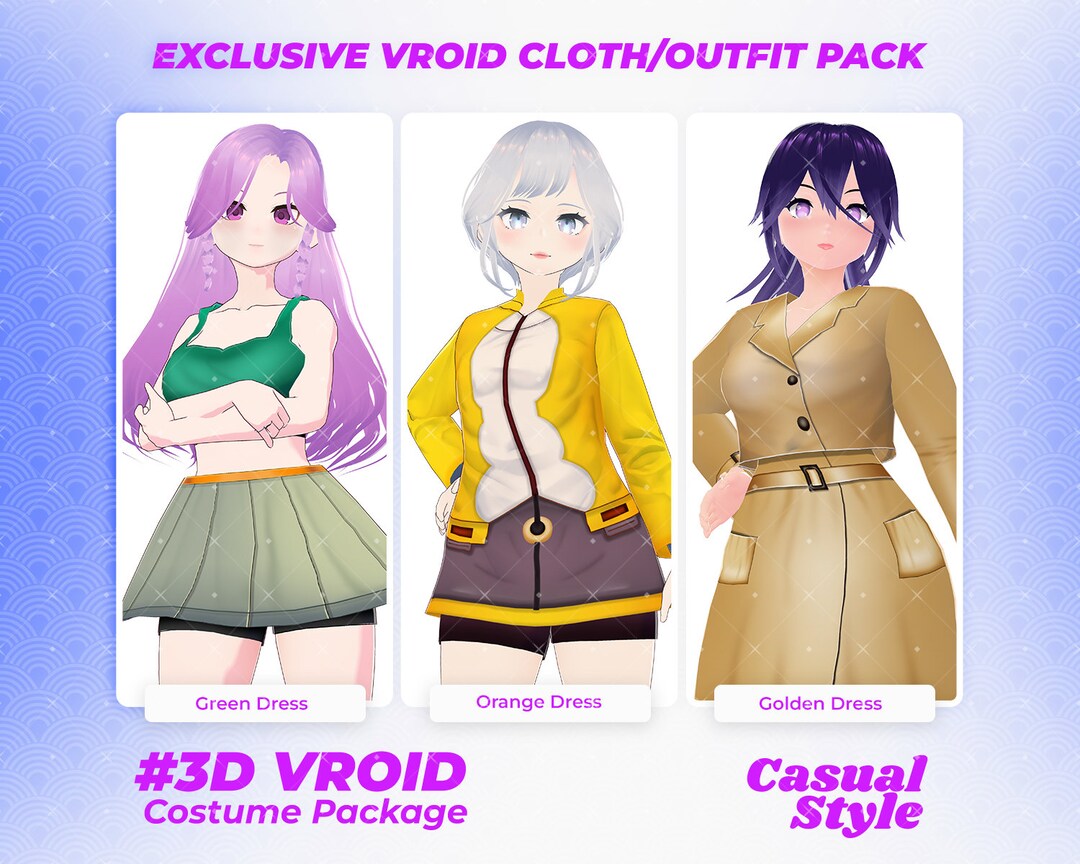 Stream Ready Vtuber Casual Clothing Collection-vroid Clothing Pack ...