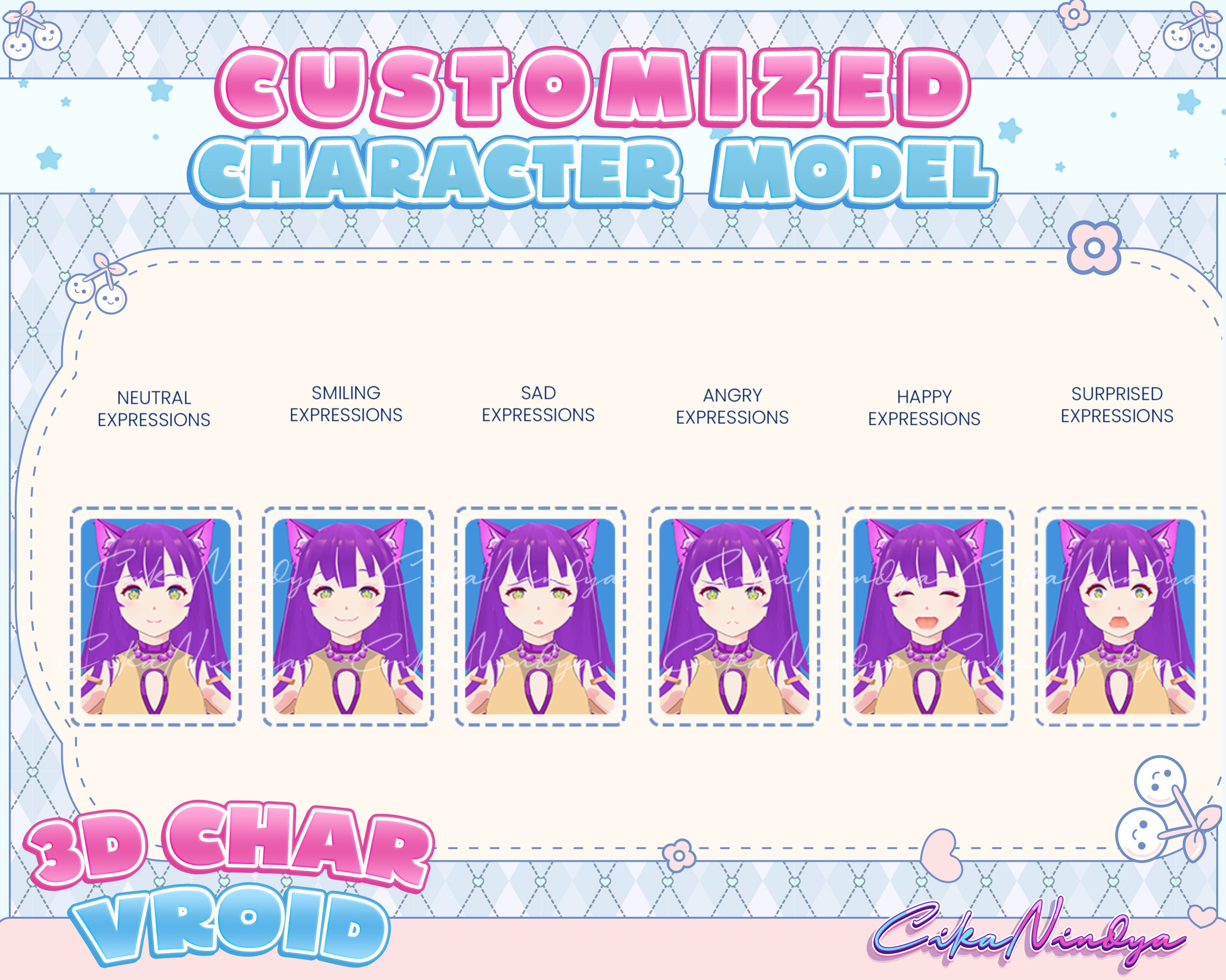 3D Vroid Character Vroid 3D 3d Model Commission 3d Model - Etsy Canada