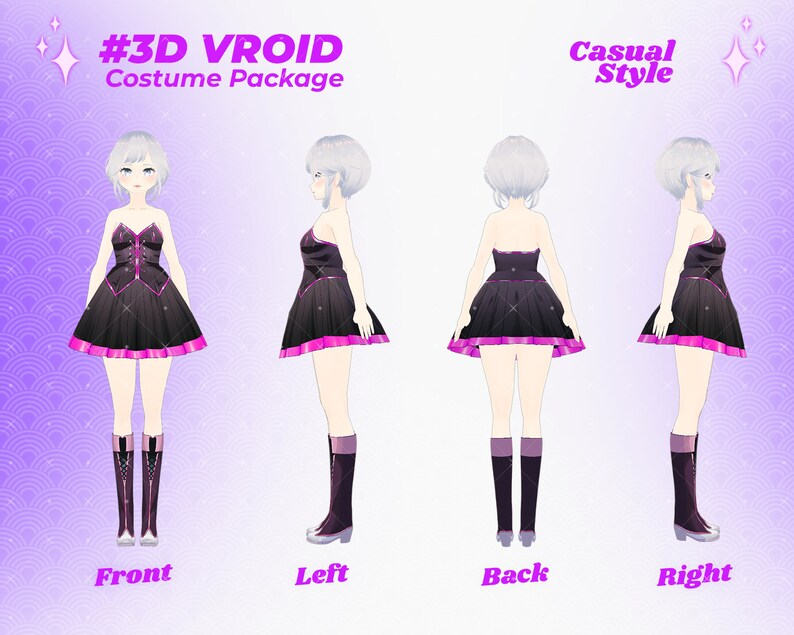 Vroid Outfit Pack: Breezy Casual Clothes, Virtual Girl Costume - Etsy
