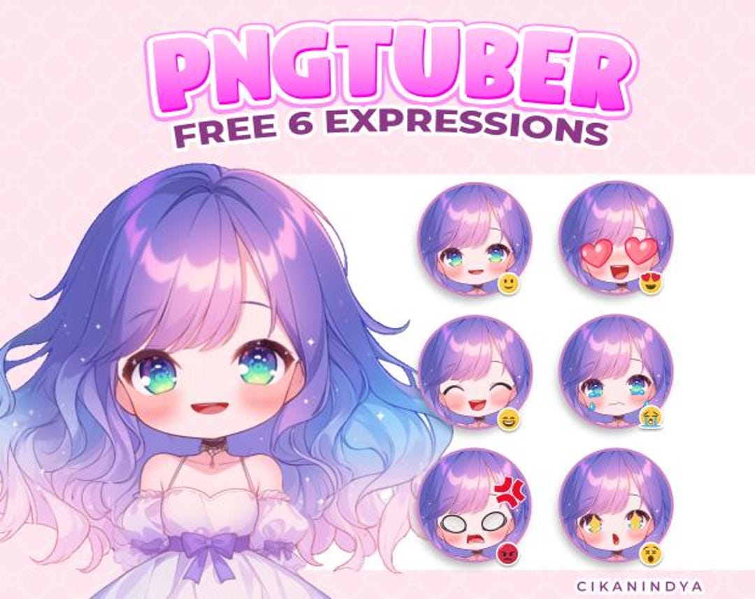 Ethereal Pastel Pngtuber – Radiant Starry Chibi Avatar - Etsy