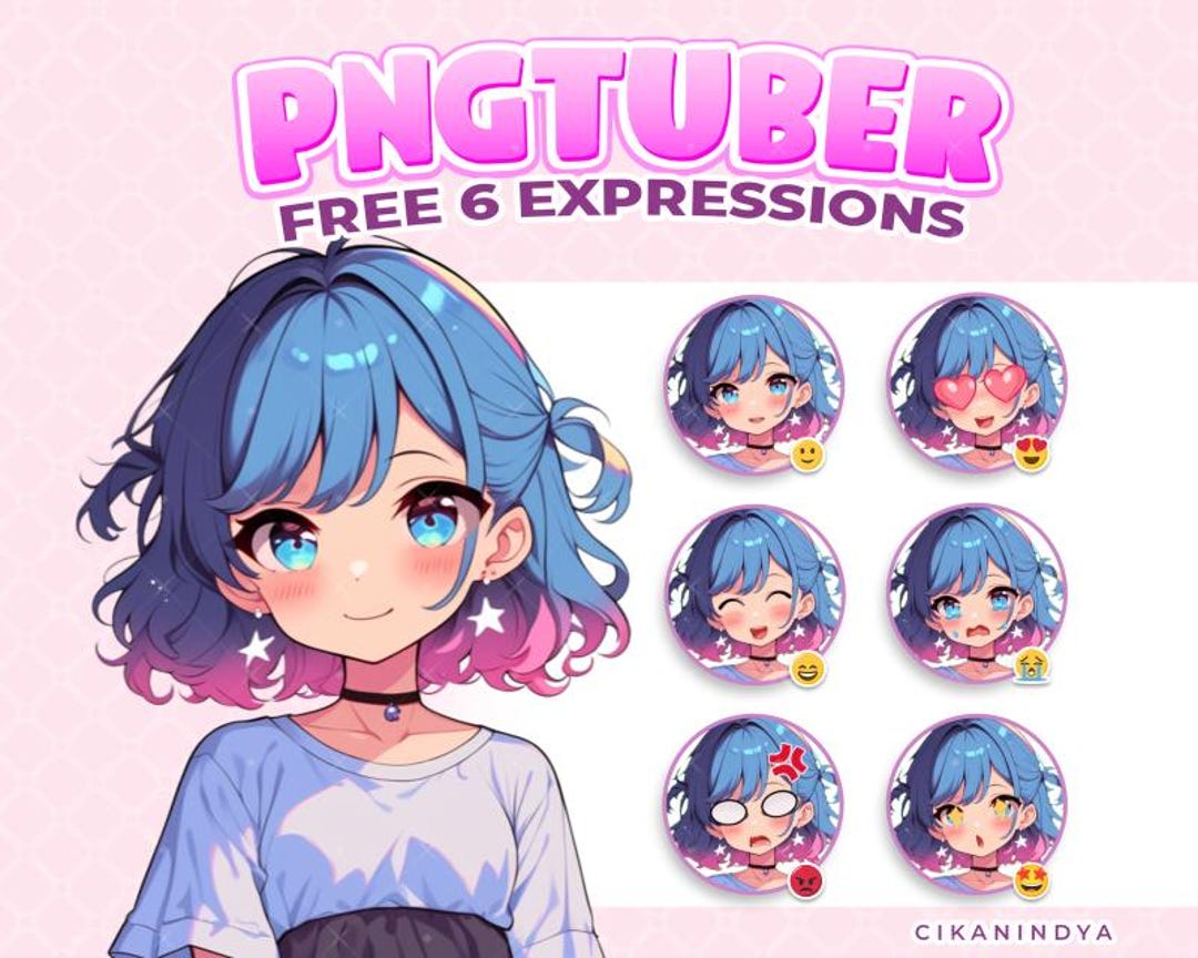 Colorful Chibi Pngtuber Model – Instant Download - Etsy